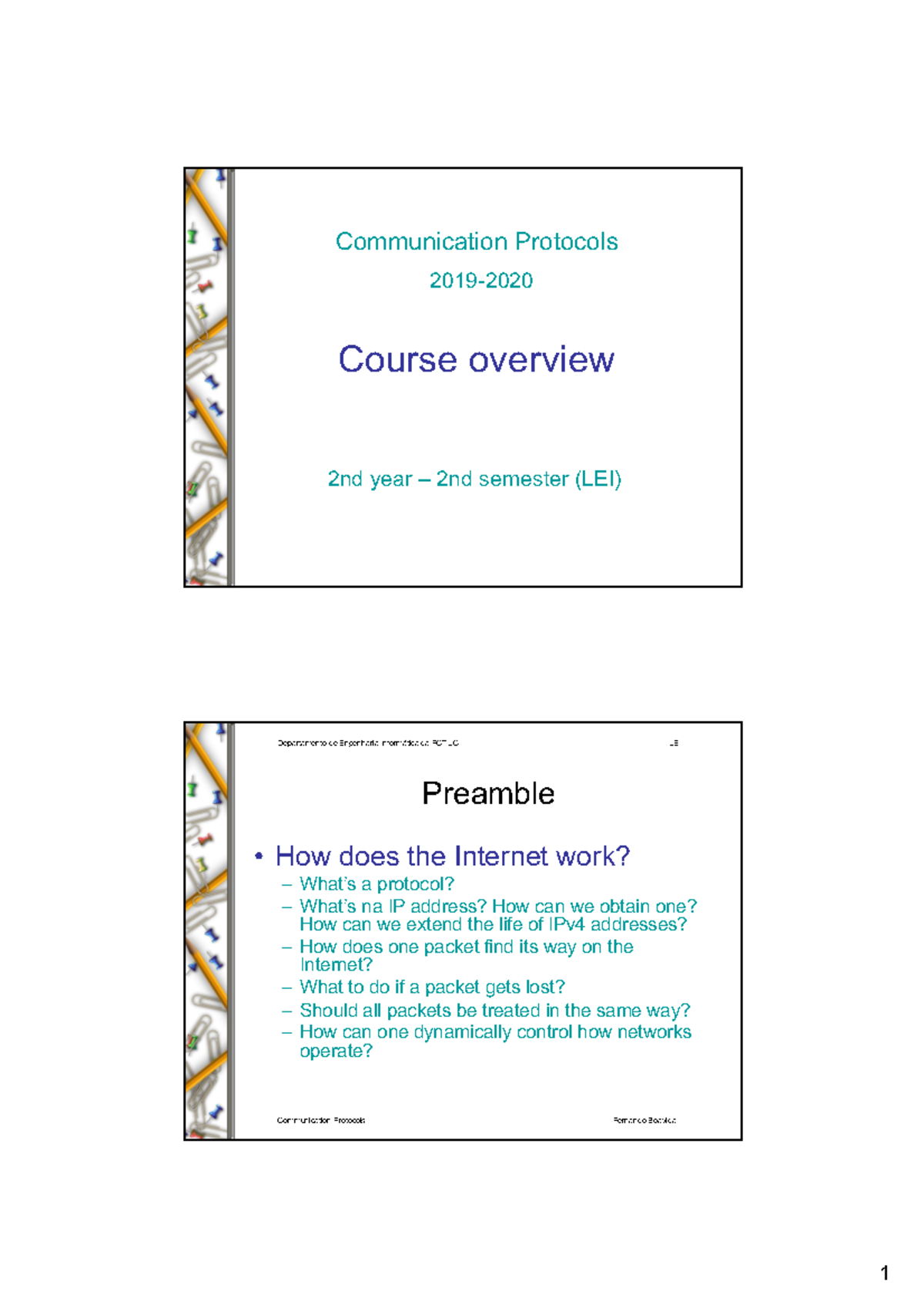 00 course overview PC - Apresentação da Unidade Curricular ...