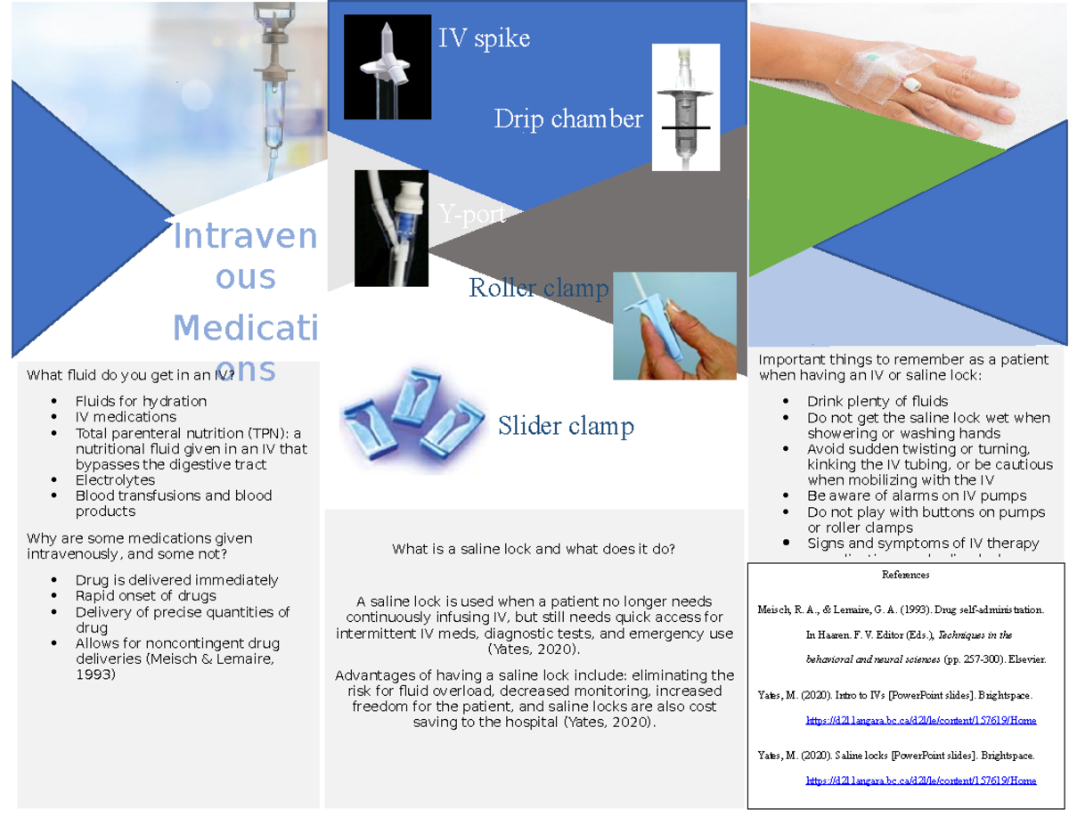 IV Patient Assignemnt - IV pamphlet assignment - References Meisch, R ...
