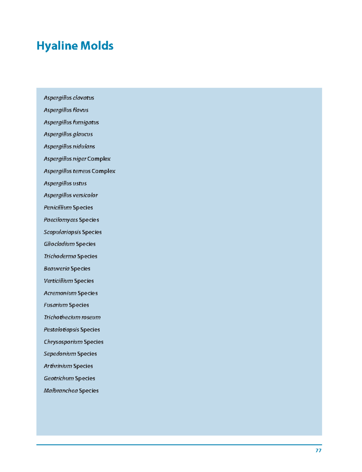 Mycology Atlas Sample Pages - 77 Hyaline Molds Aspergillus clavatus Aspergillus flavus ...