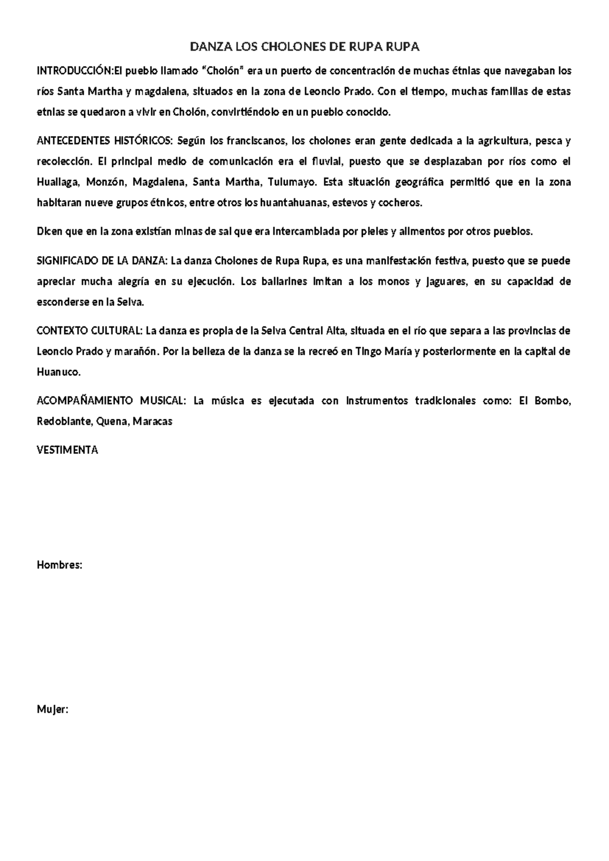 401721833 Danza Los Cholones de Rupa Rupa - DANZA LOS CHOLONES DE RUPA ...