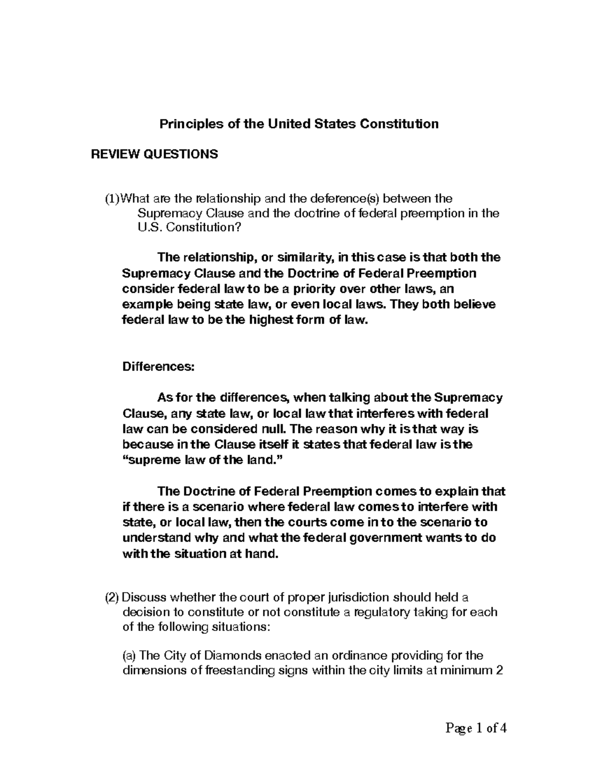 Homework #2 Assignment GBL 385 - Principles of the United States ...