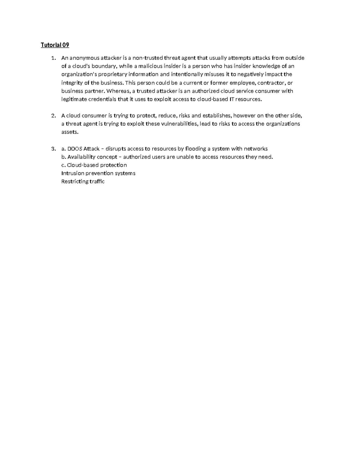 S11210488 Lab9 Lab Tutorial 09 1 An Anonymous Attacker Is A Non Trusted Threat Agent That