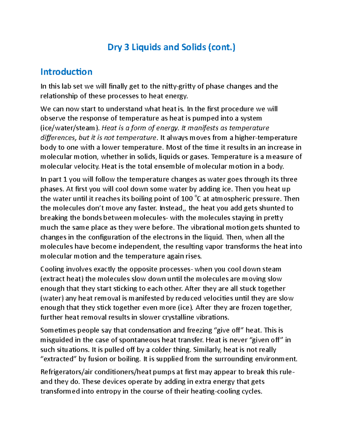 Dry 3 - Liquids and Solids (cont.) Updated - Dry 3 Liquids and Solids ...