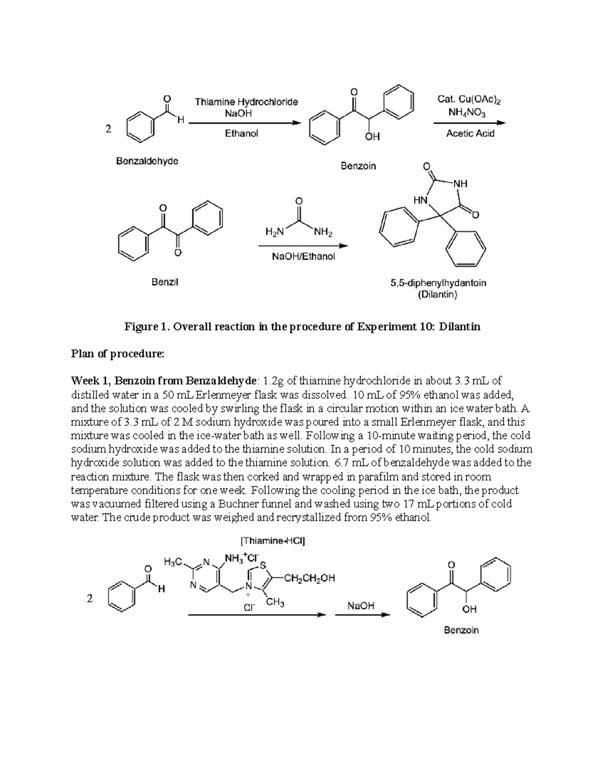 Orgo II Prelab 10 Dilantin - Figure 1. Overall reaction in the ...