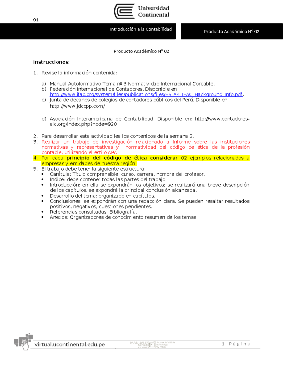 PA 2 - PRODUCTO ACADEMICO 2 - Introducción a la Contabilidad Producto Académico N° 02 01 ...