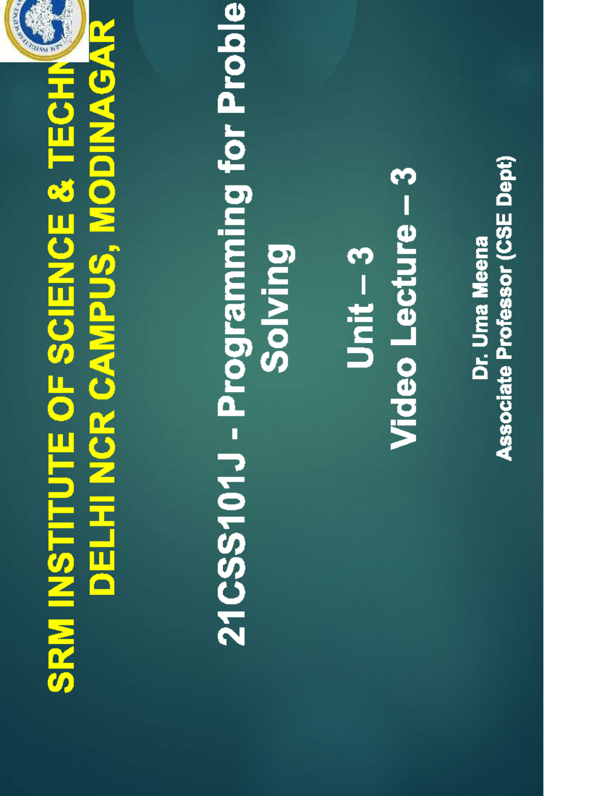 Hn - it is it - SRM INSTITUTE OF SCIENCE TECHN DELHI NCR CAMPUS ...