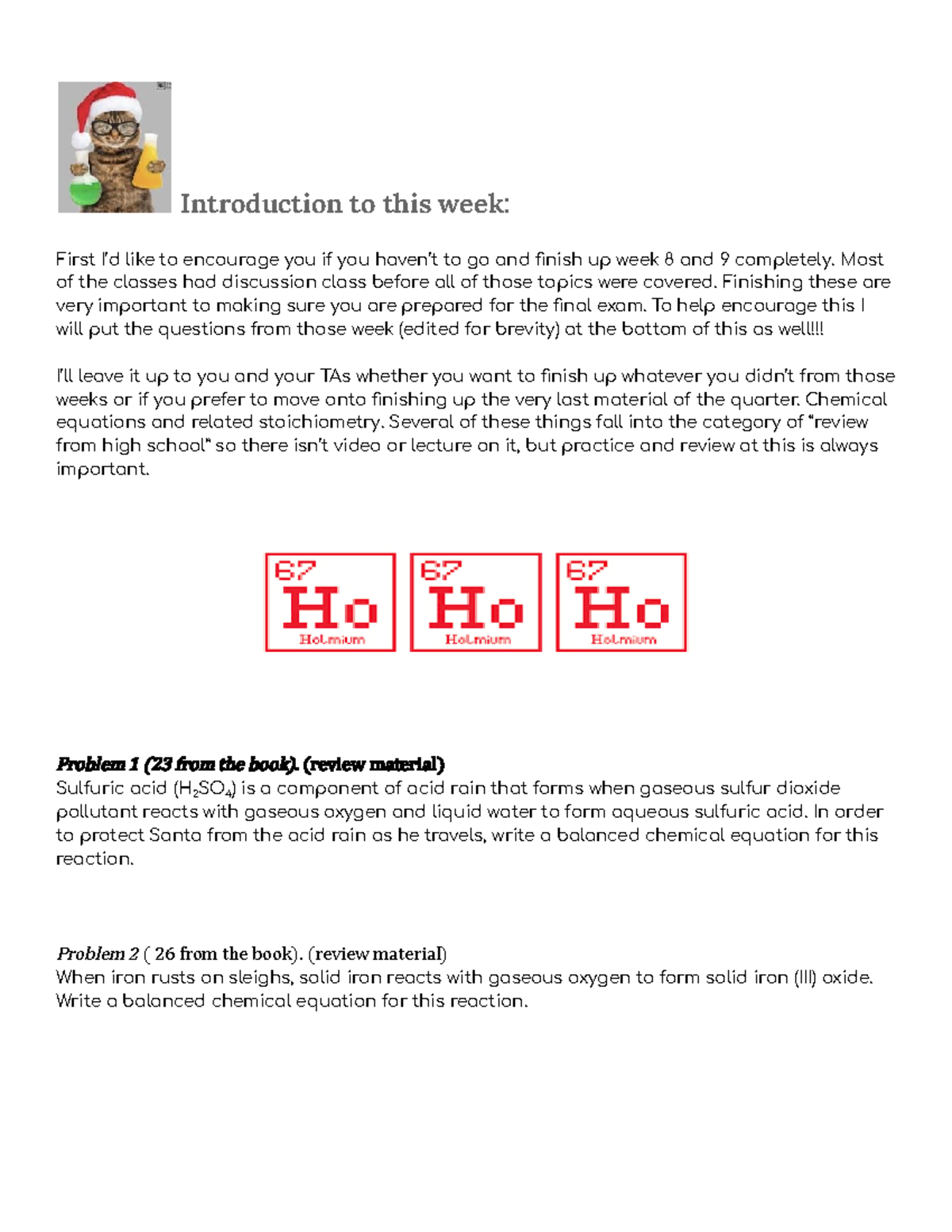 Discussion 10 Worksheet - Introduction to this week: First I’d like to ...