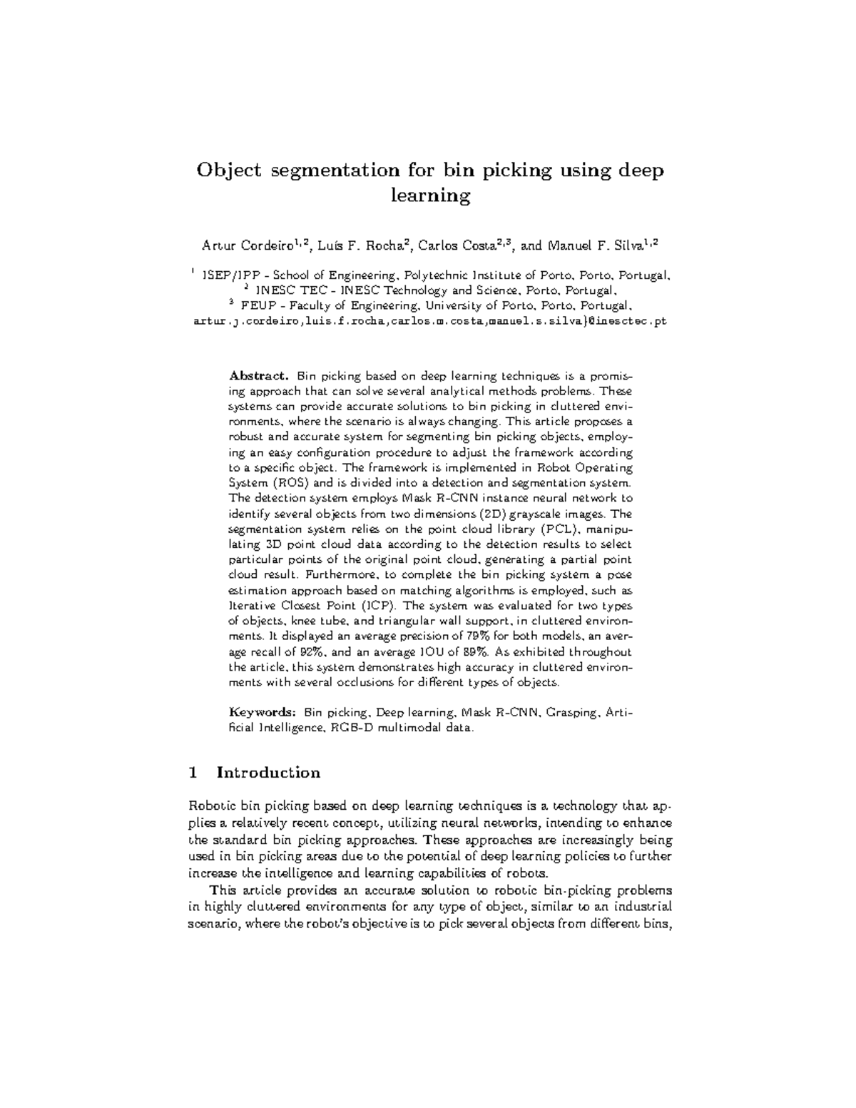 Objectsegmentationforbinpickingusingdeeplearning Object Segmentation For Bin Picking Using