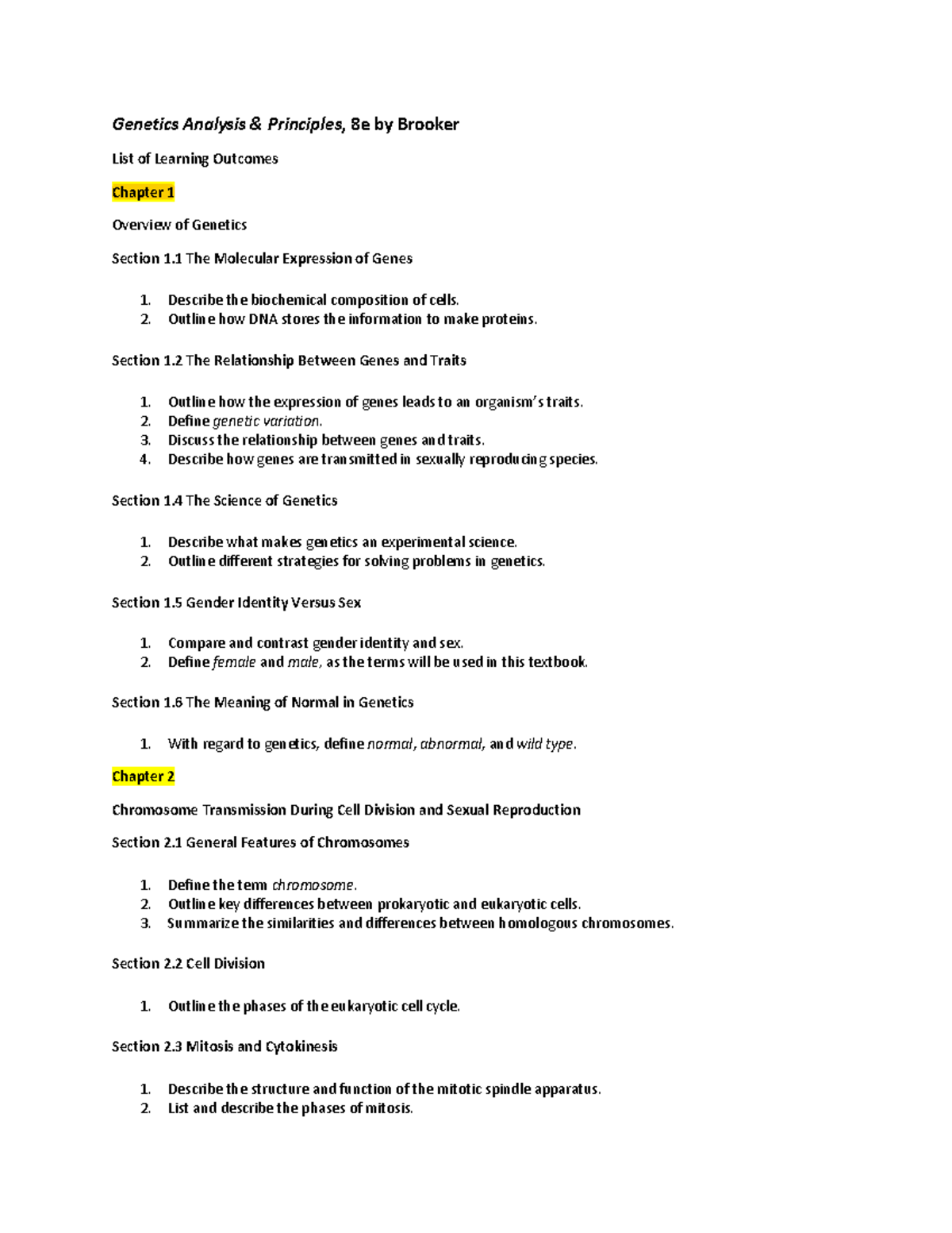 Module 1 Key Terms-and-Concepts - Genetics Analysis & Principles, 8e by ...