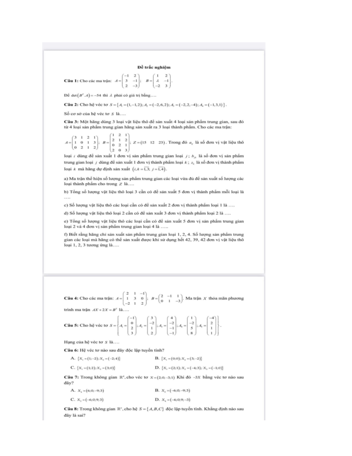 Doc1 - good - Toán cao cấp - Studocu