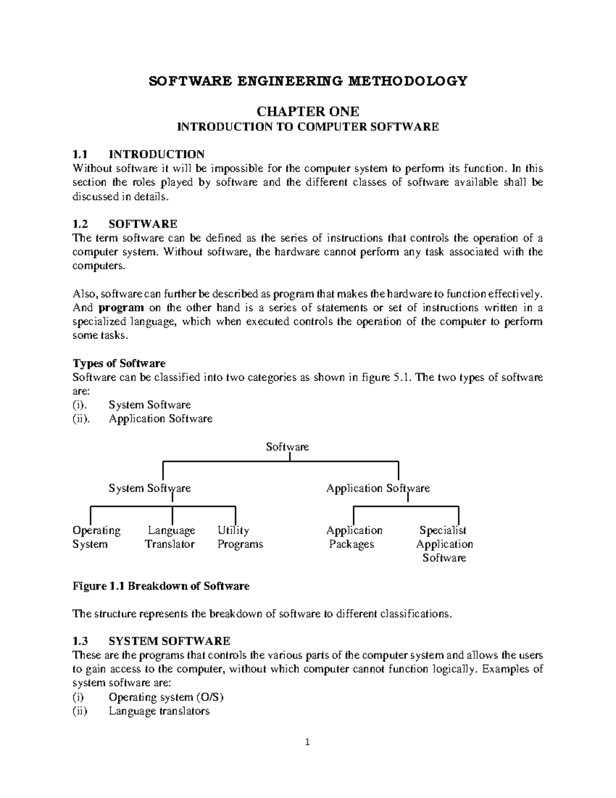 CSC 407 Soft Eng Chapt 1 to 3 - SOFTWARE ENGINEERING METHODOLOGY ...