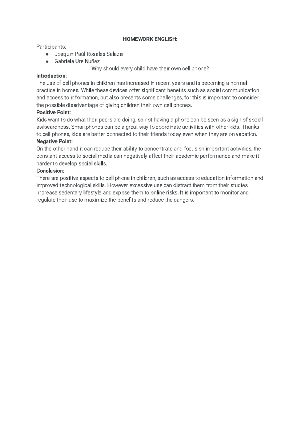 Documento sin título - aaaaaaaaaaaa - HOMEWORK ENGLISH: Participants ...