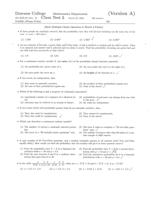 Probability & Statistics Past Final Exams - DAWSON COLLEGE MATHEMATICS ...