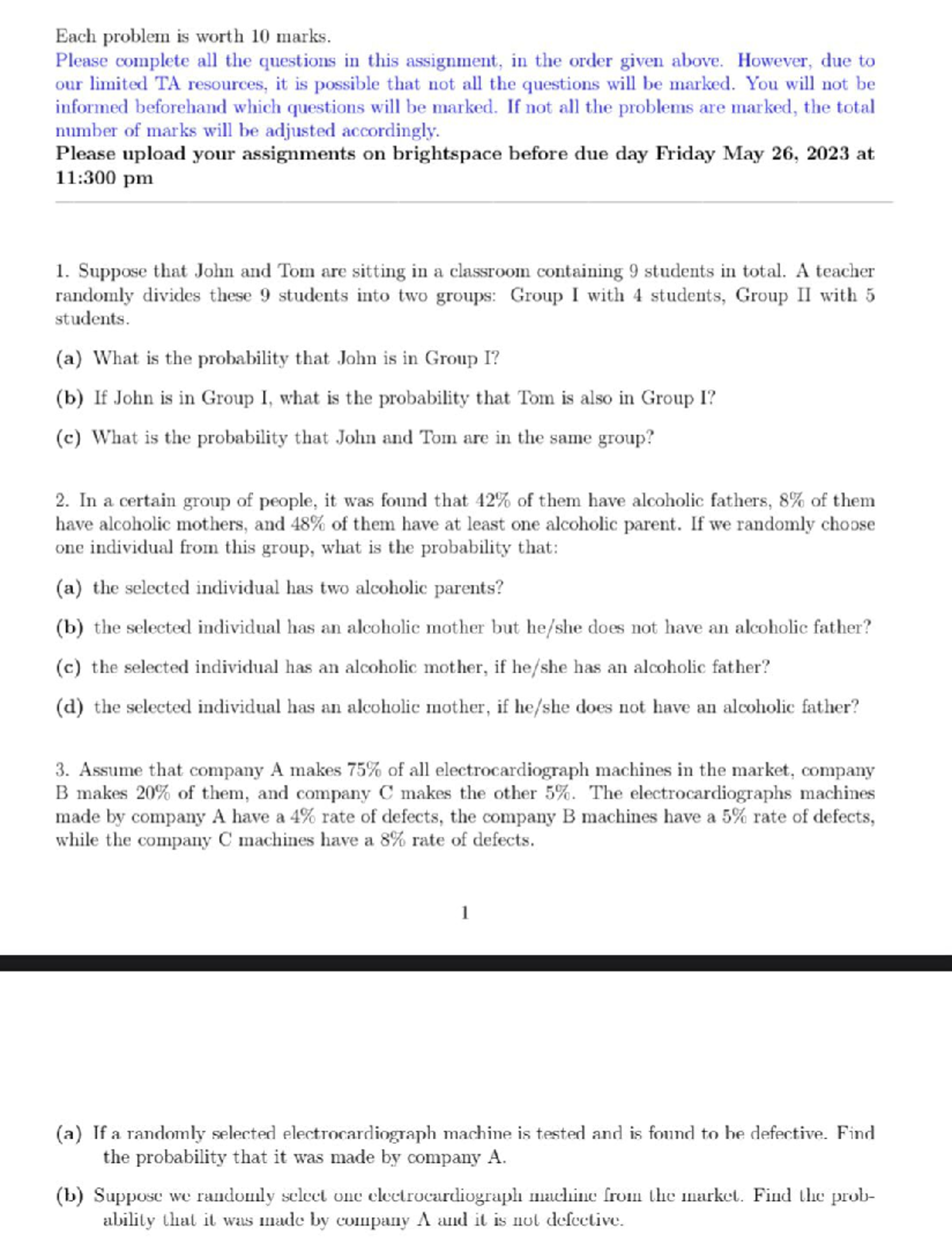 Stats Assignment 1 - MAT2377 - Studocu