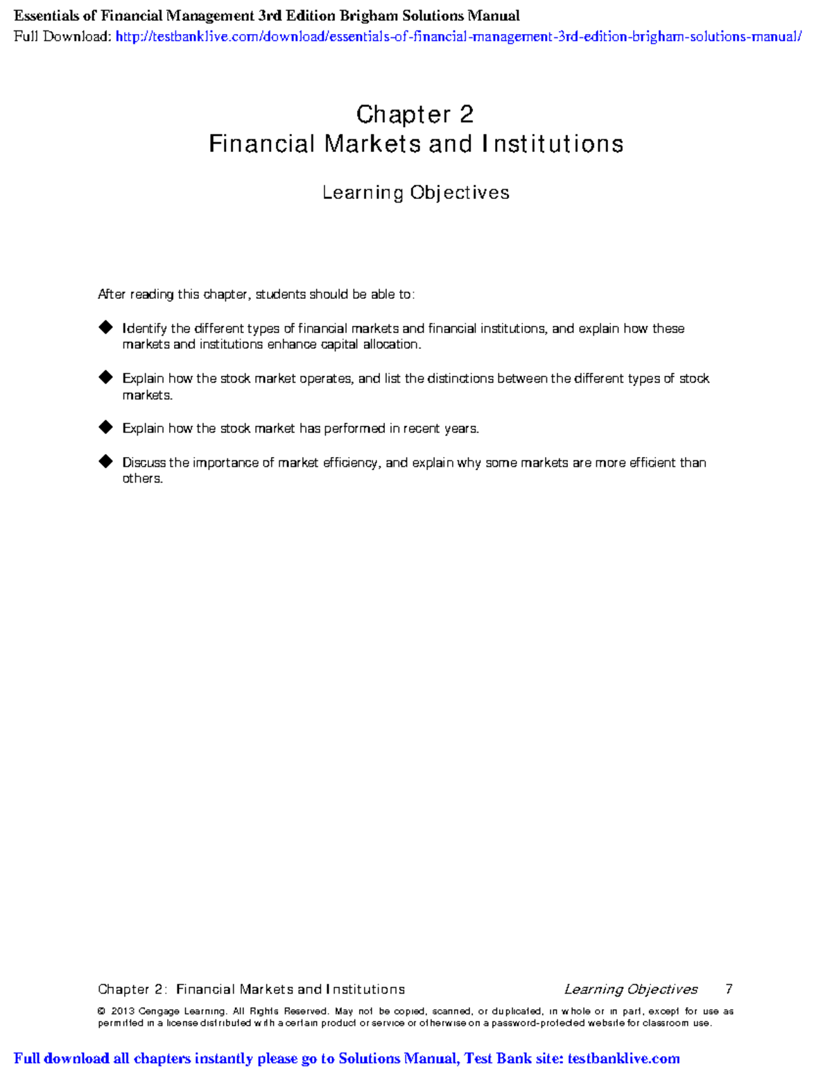 Essentials of financial management 3rd edition brigham solutions manual ...
