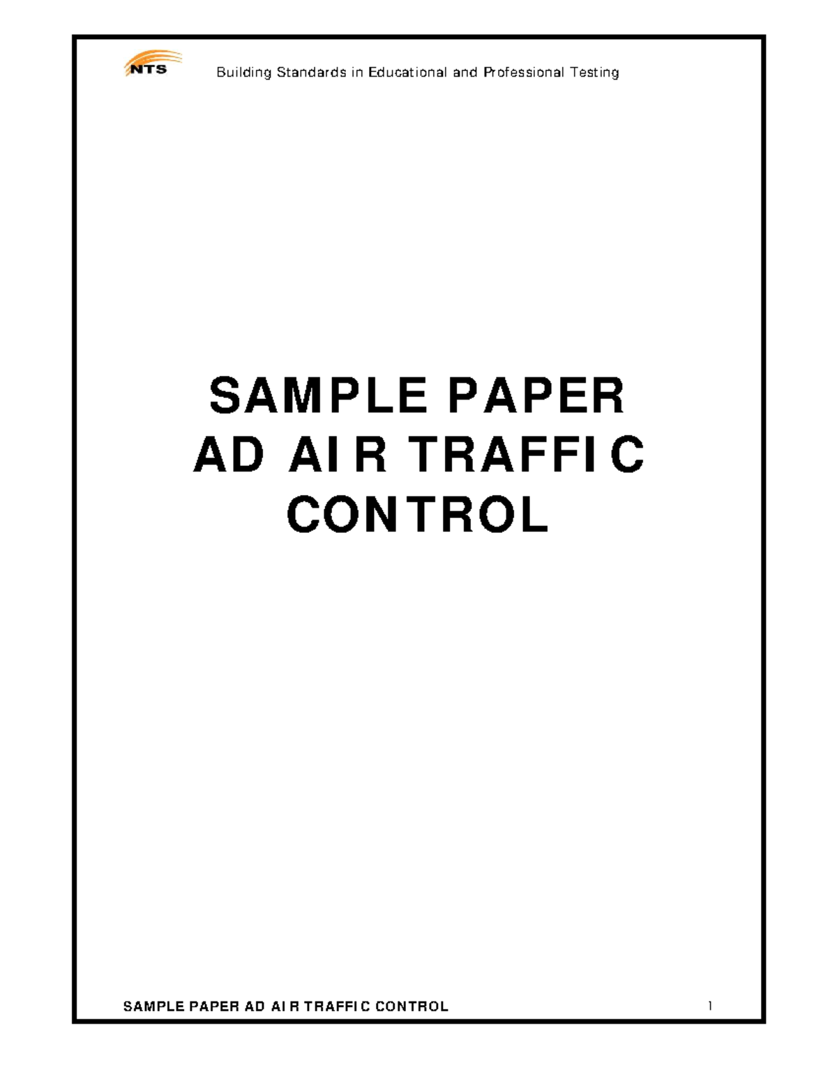 Sample Paper AD AIR Traffic Control 130617 - Civil Aviation - IIUI ...