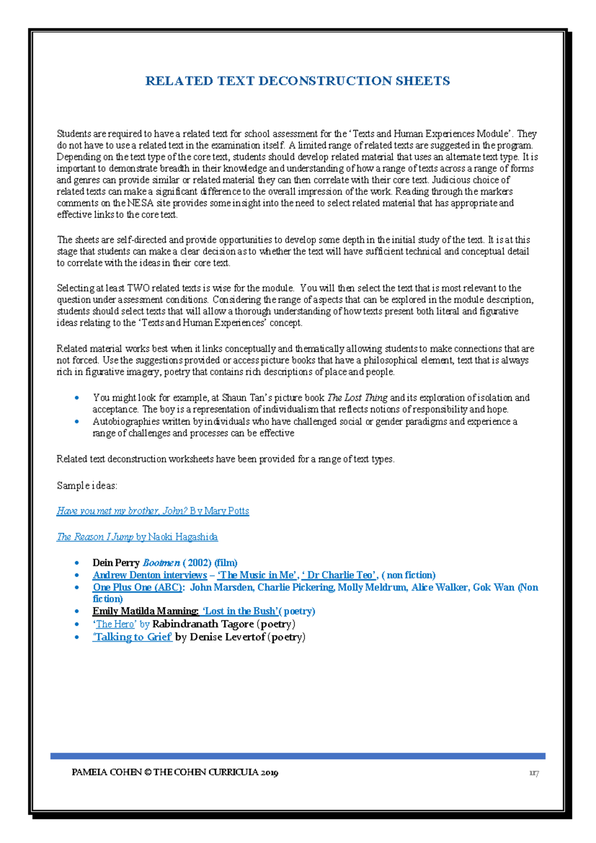 PTS Related Text Scaffolds-1-1 - RELATED TEXT DECONSTRUCTION SHEETS ...