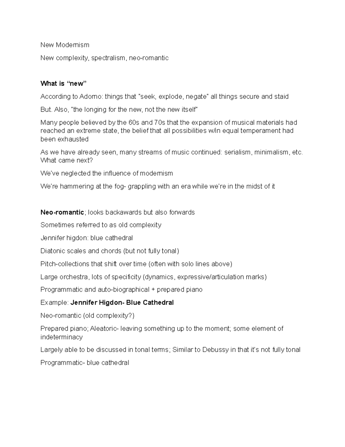 New Modernism - Professor Frazier - New Modernism New complexity ...