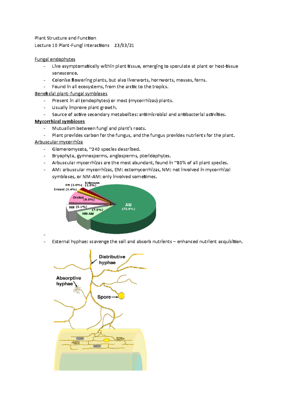 Plant-Fungi Interactions - Colonise flowering plants, but also ...