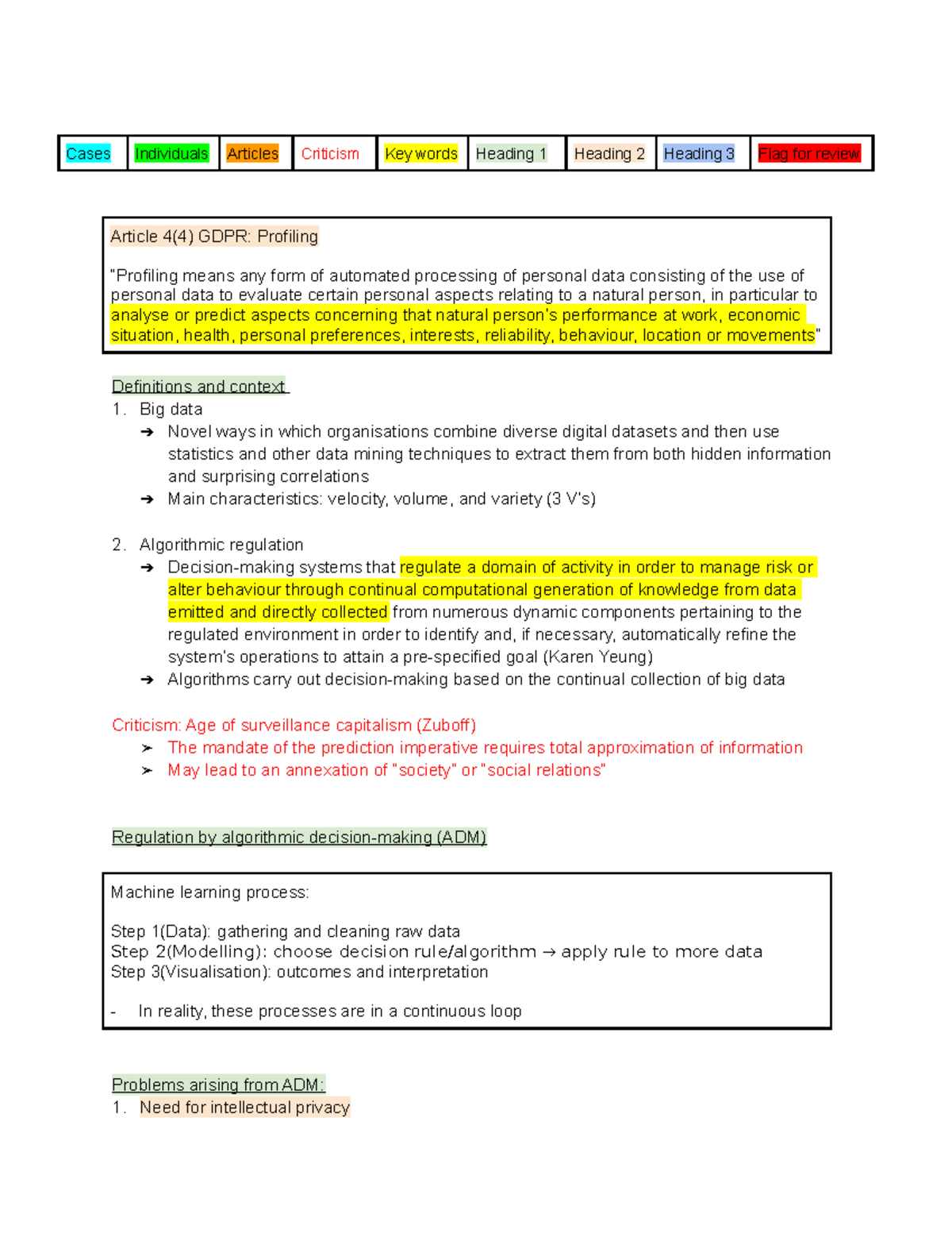 Week 9 Legal responses to automated decision-making and profiling ...