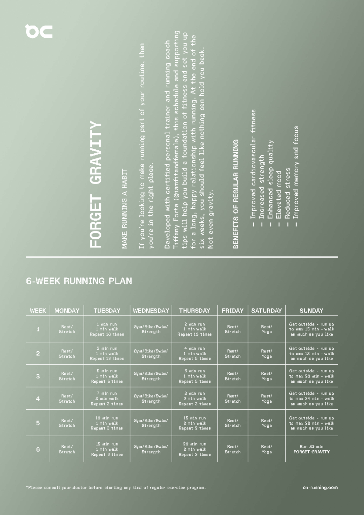 Cloudrunner 6 Week Trainings Plan Final EN - WEEK 6-WEEK RUNNING PLAN ...