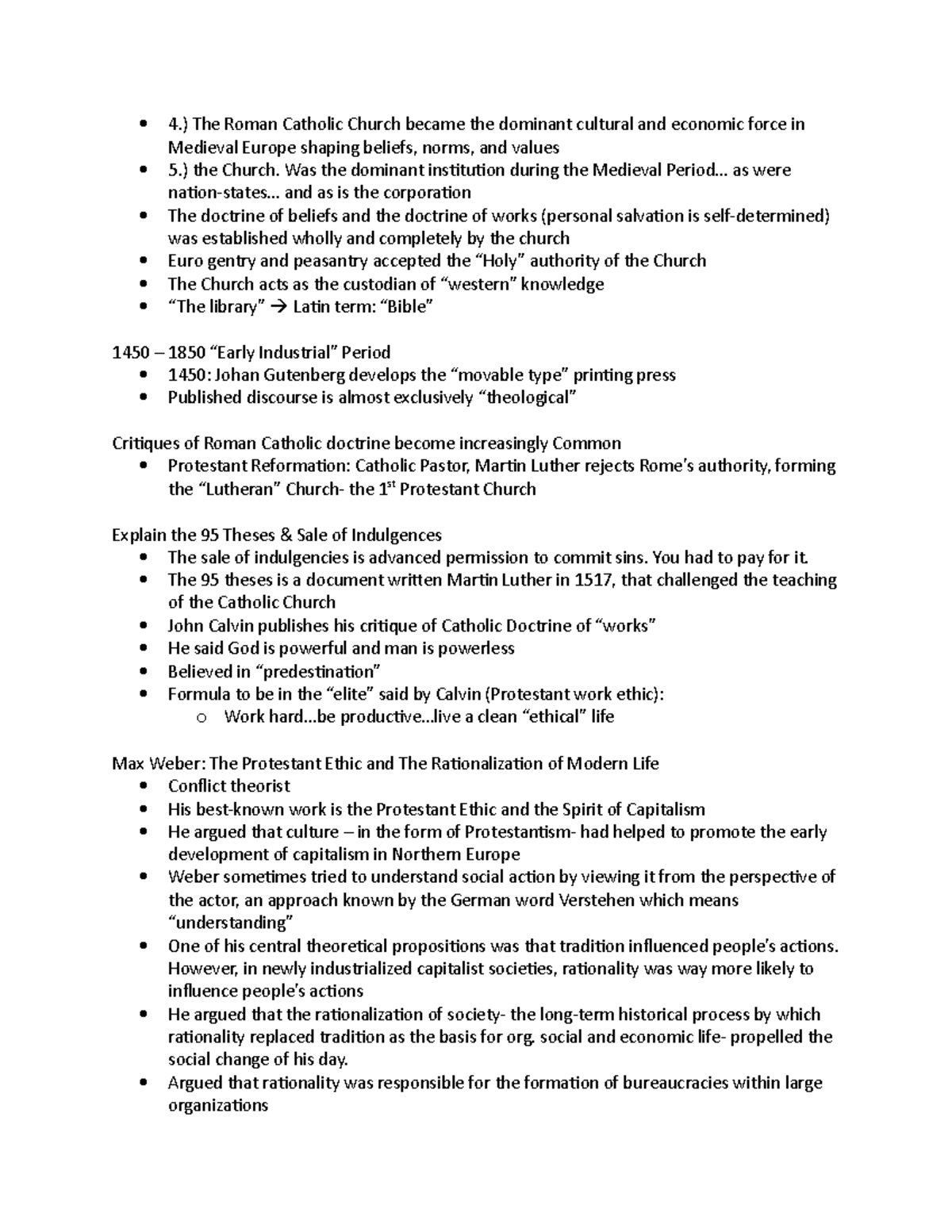 Soc 101 Part 6 - Professor: Russell Castro - 4.) The Roman Catholic ...