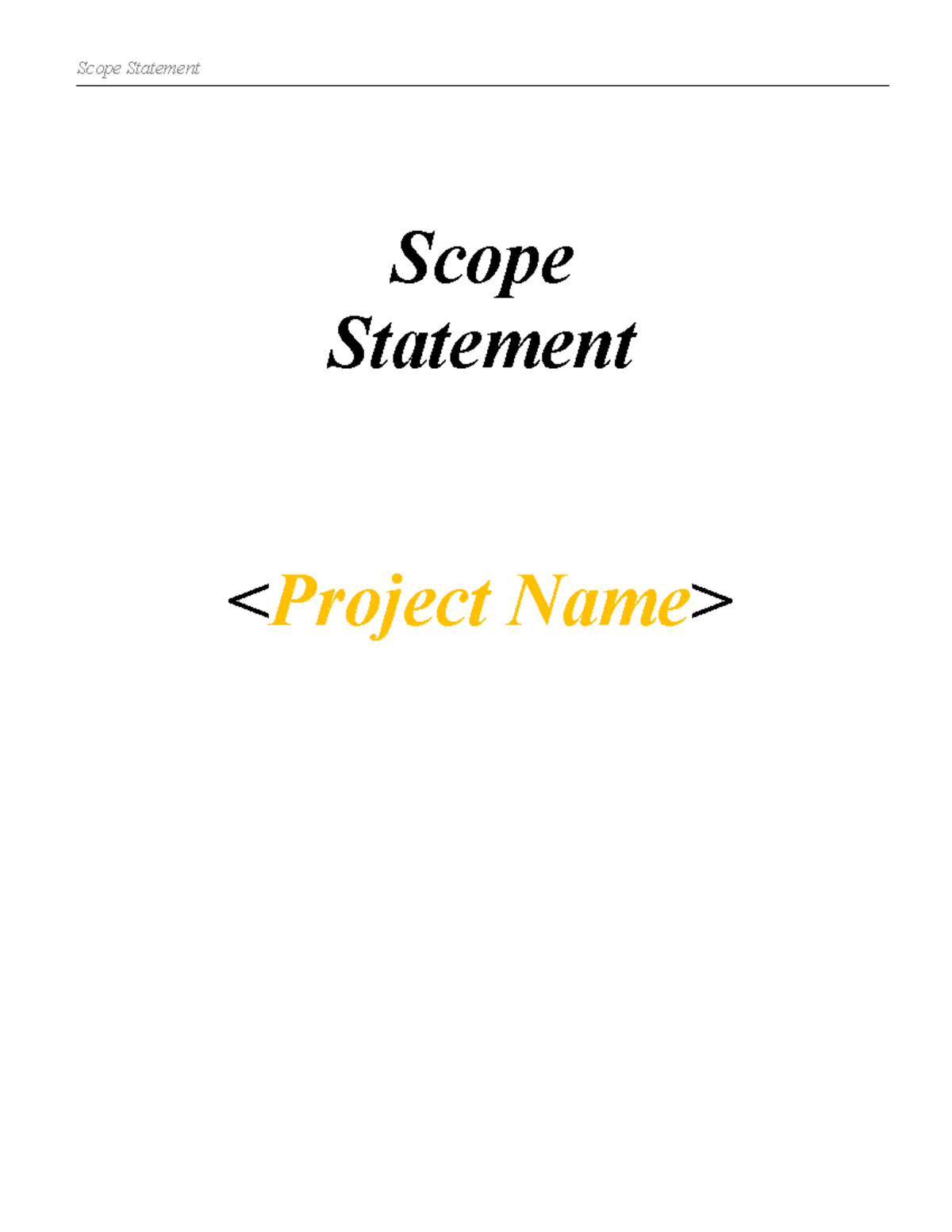 Scope Statement Template - Scope Statement Scope Statement Contents 1 ...