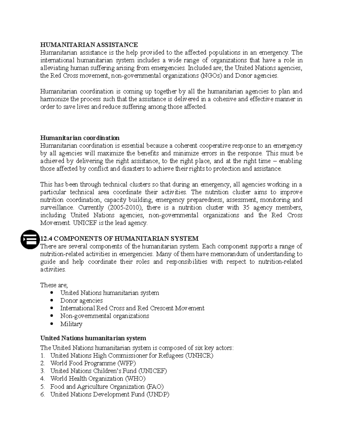 Humanitarian Assistance - HUMANITARIAN ASSISTANCE Humanitarian ...