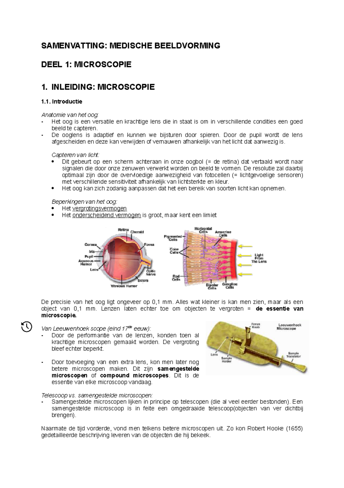 Biomedische beeldvorming - les 1 - SAMENVATTING: MEDISCHE BEELDVORMING ...