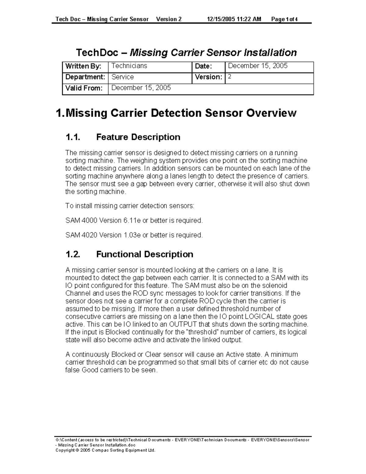 Sensor - Missing Carrier Sensor Installation - G:\Content (access to be ...