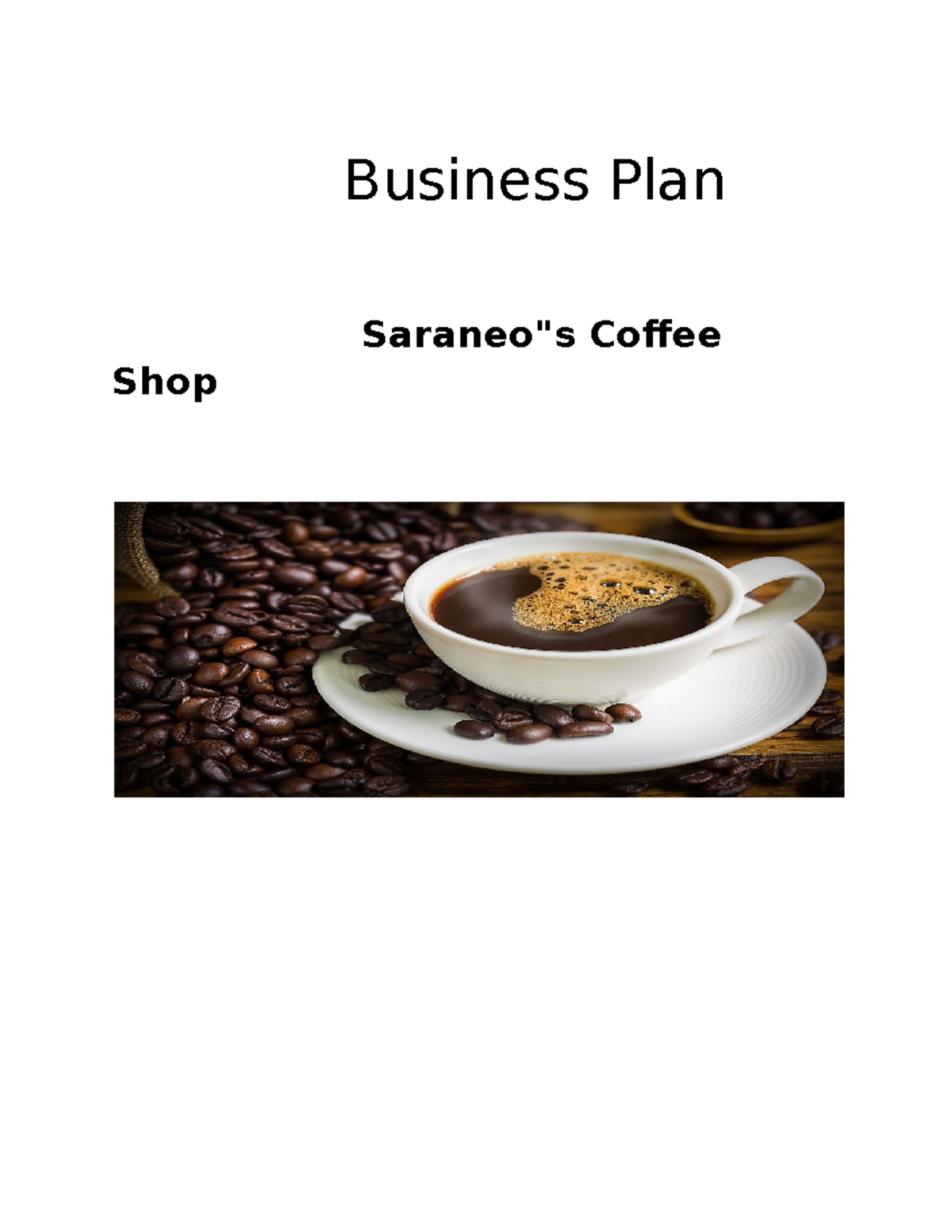 Business Plan in EPP - nope - Business Plan Saraneo"s Coffee Shop ...