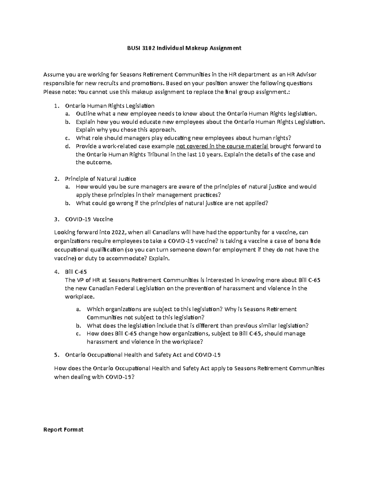 BUSI 3102 Individual Makeup Assignment - BUSI 3102 Individual Makeup ...