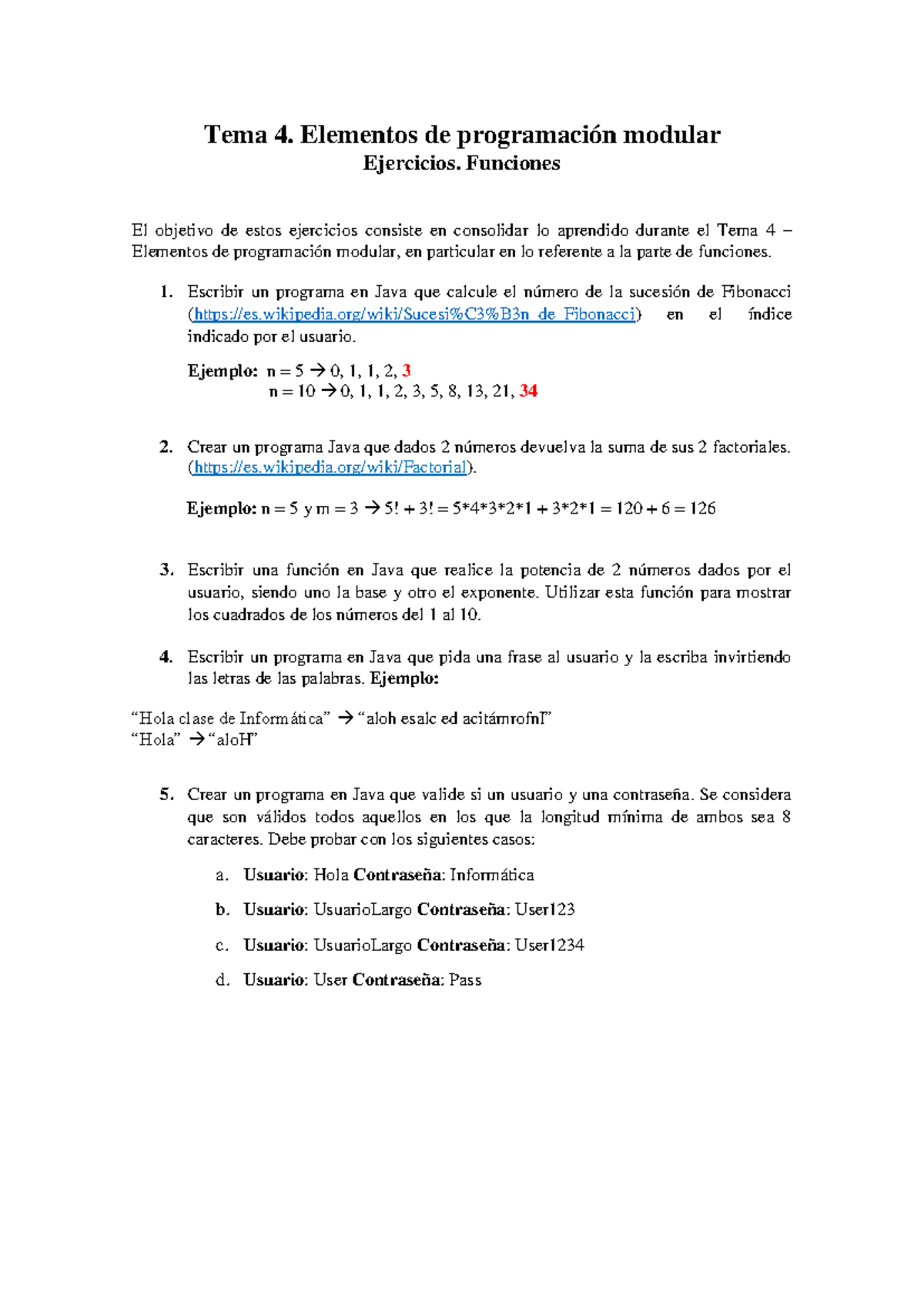 Tema 4. Ejercicios - para practicar - Tema 4. Elementos de programación ...