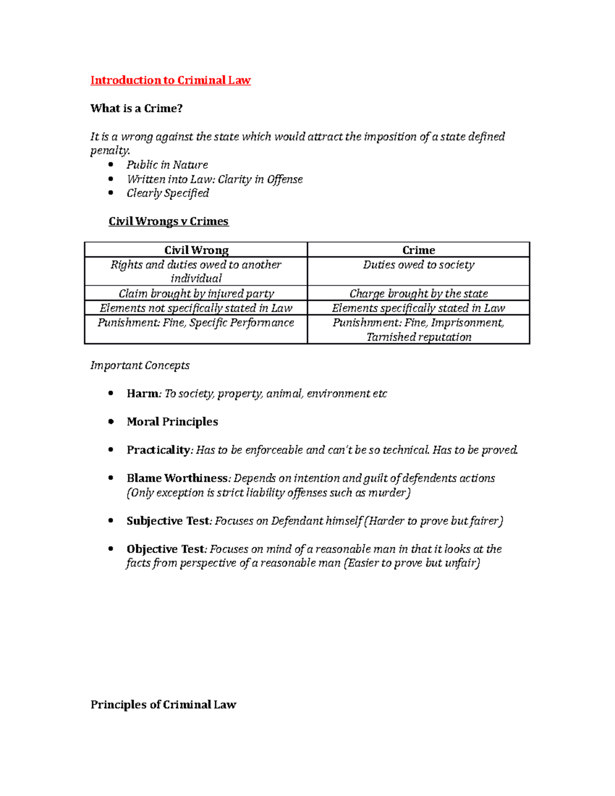 Introduction to Criminal Law (Lecture One)Intro - Introduction to ...