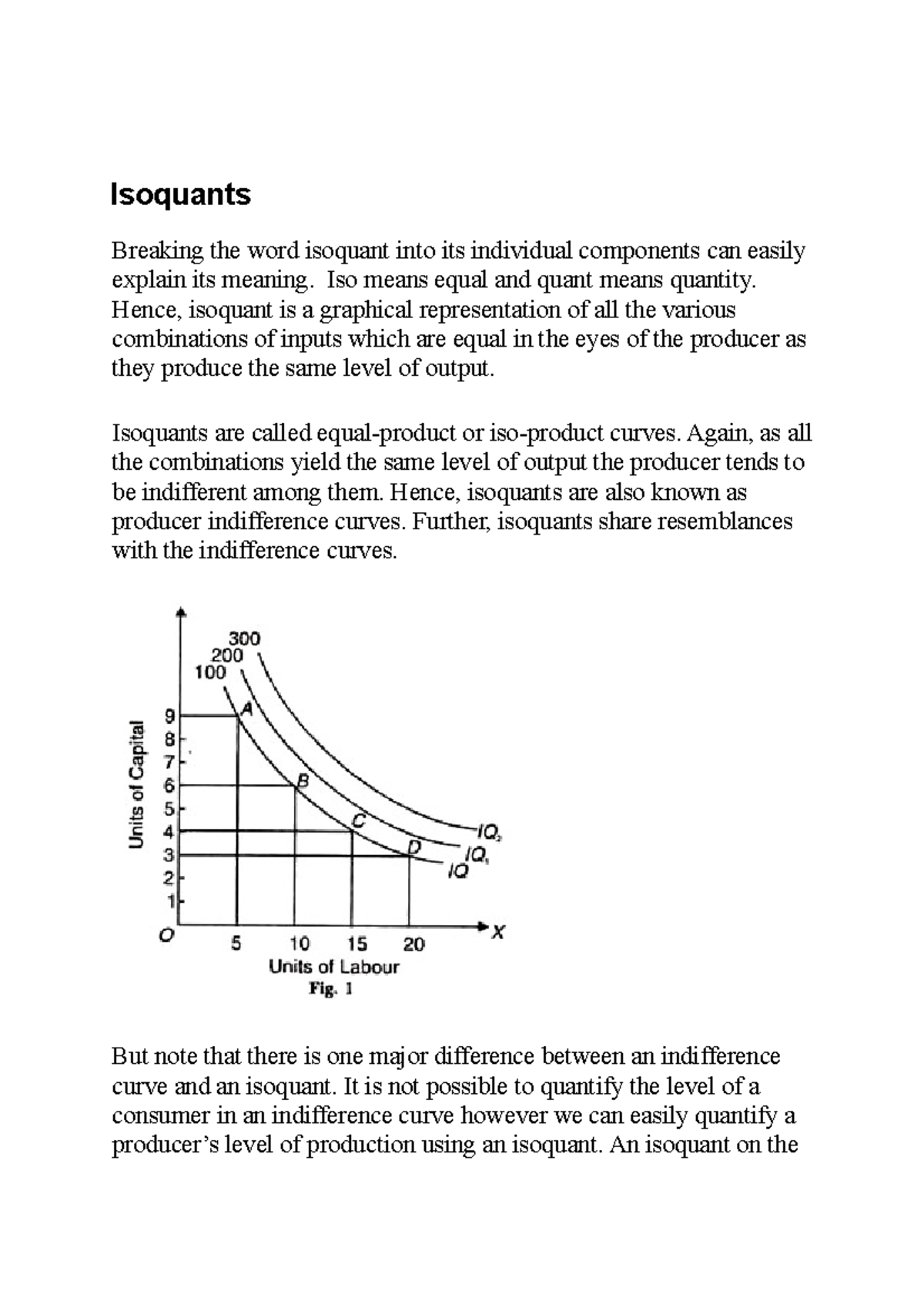 Notes - Isoquants Breaking the word isoquant into its individual ...