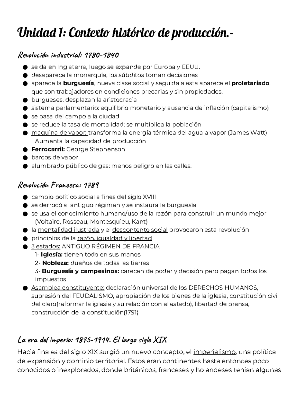 Unidad 1 contexto histórico de producción - Unidad 1: Contexto ...