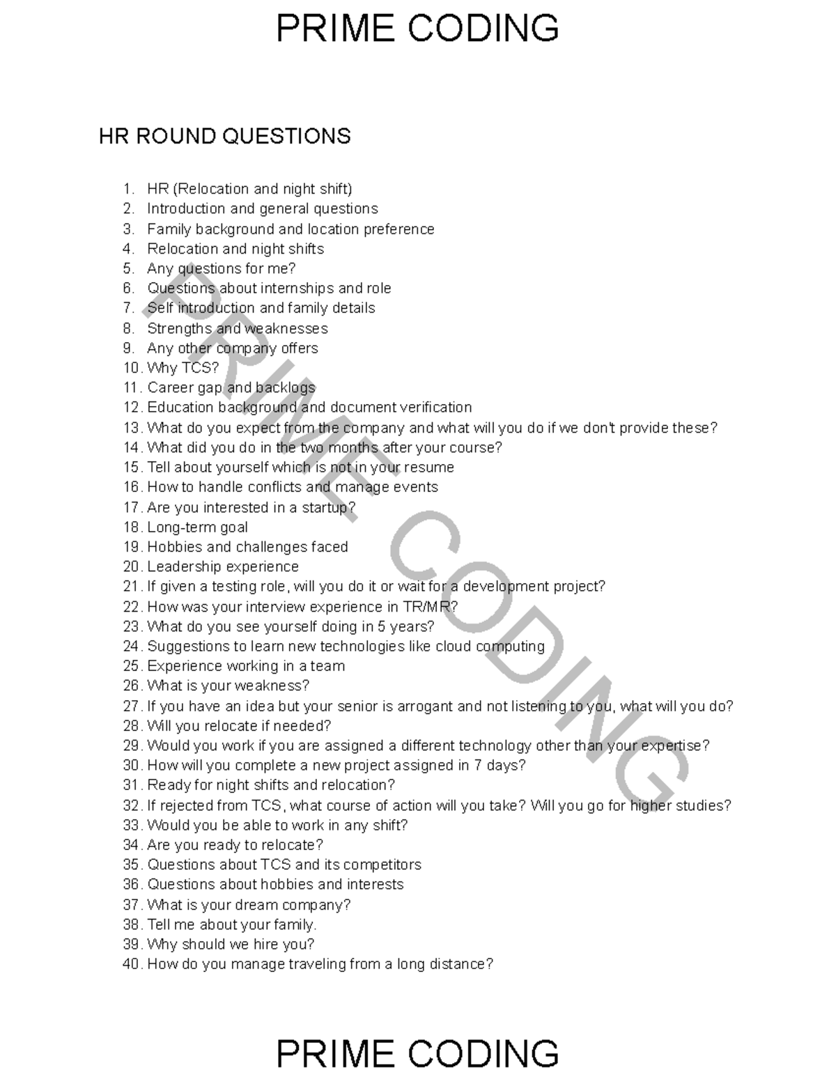 TCS all interview Questions unlocked - HR ROUND QUESTIONS HR ...