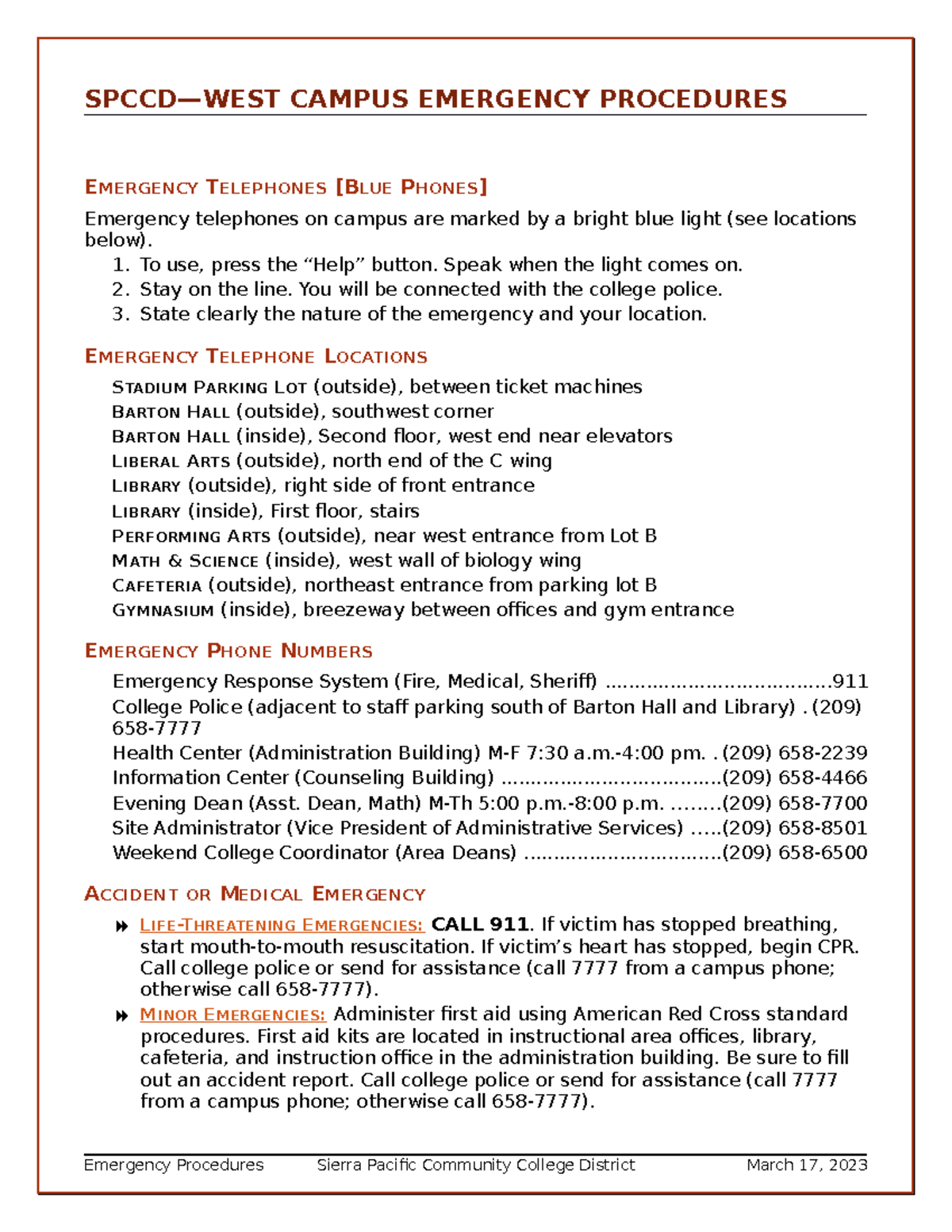 McGraw Hill SIMnet Project Emergency Procedures - SPCCD—WEST CAMPUS ...
