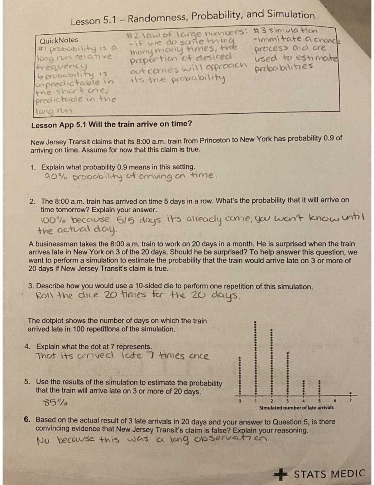Probability and Stats Chapter 5 Lesson 1 CYU - Studocu