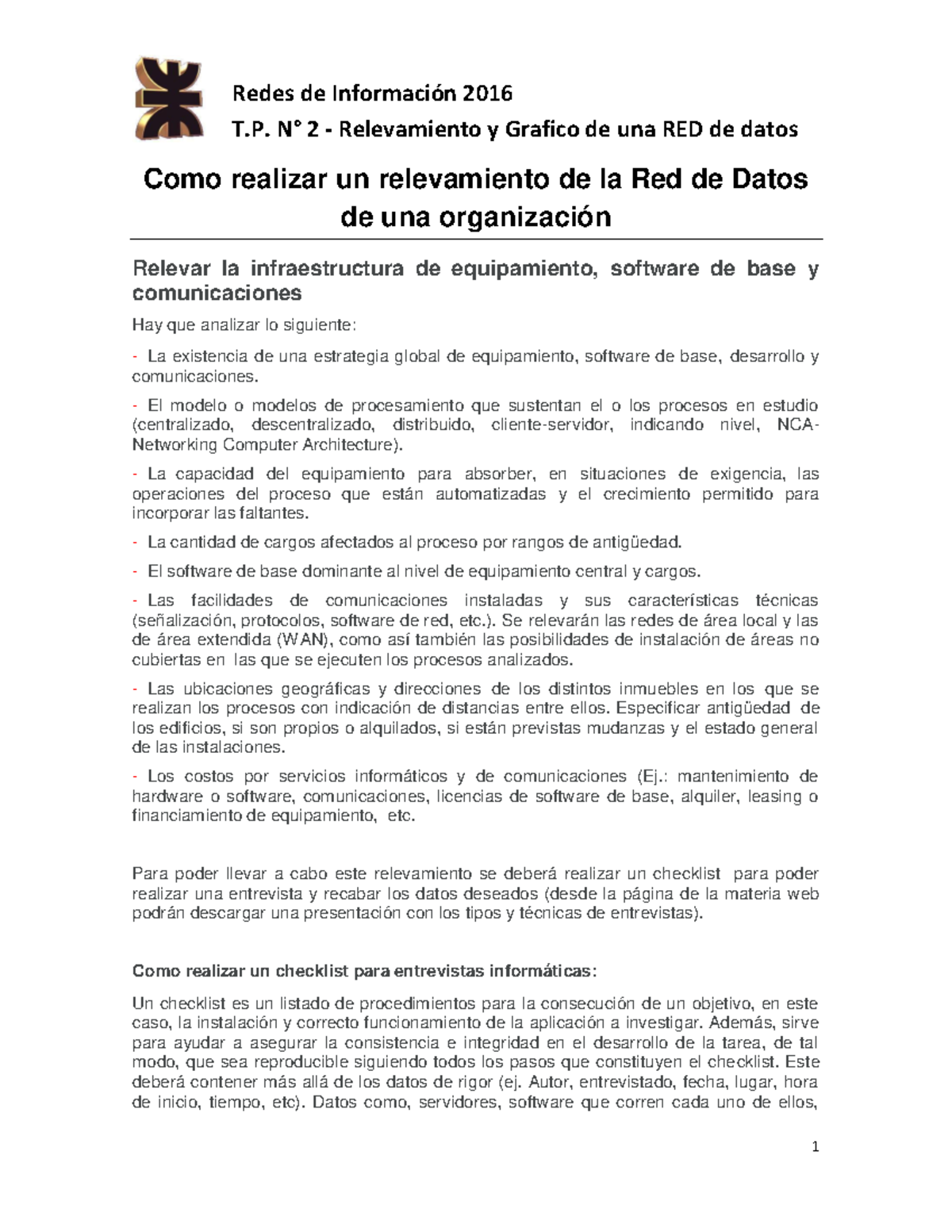 TP 2 Relevamiento 2016 - Descripción - T. N∞ 2 - Relevamiento y Grafico ...