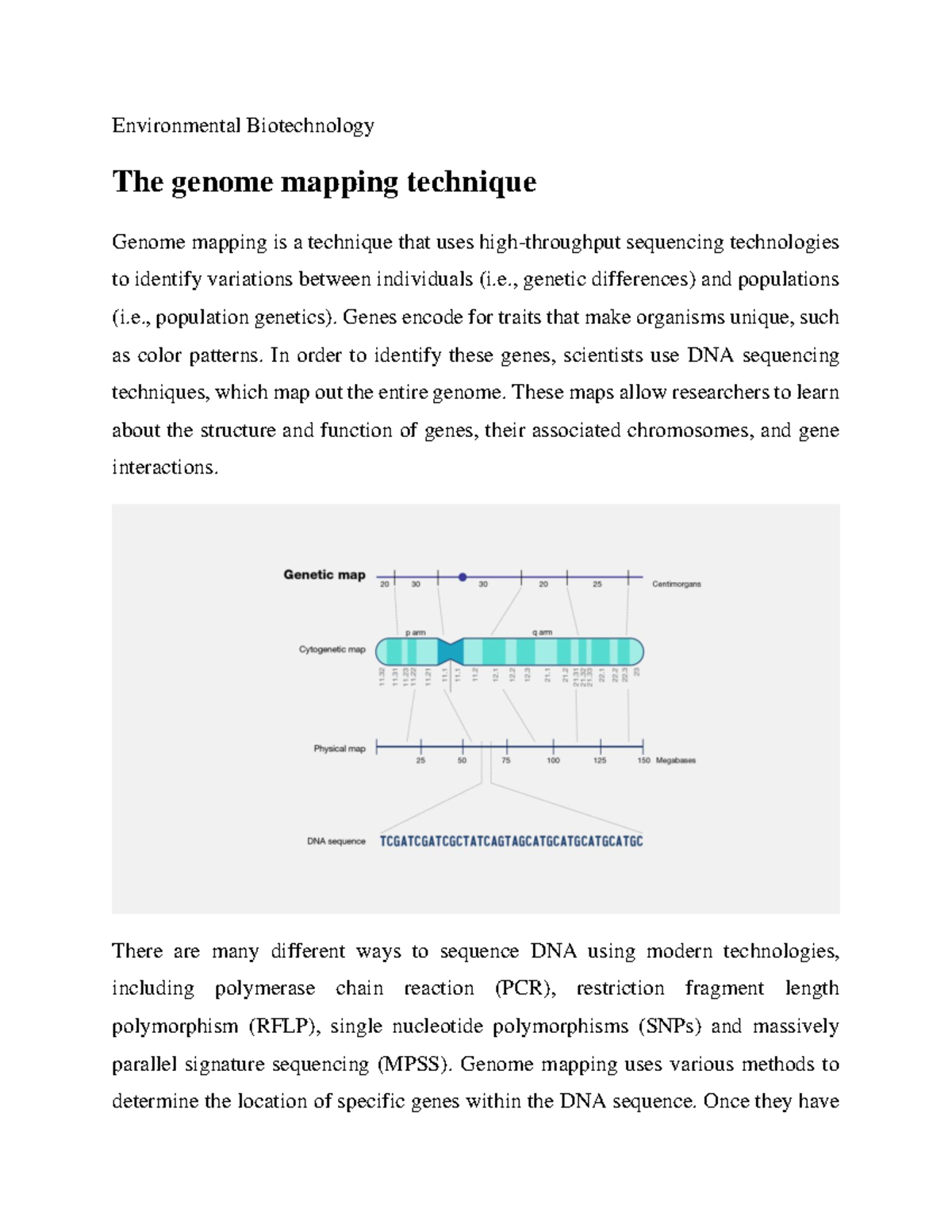 The genome mapping technique - Environmental Biotechnology The genome ...