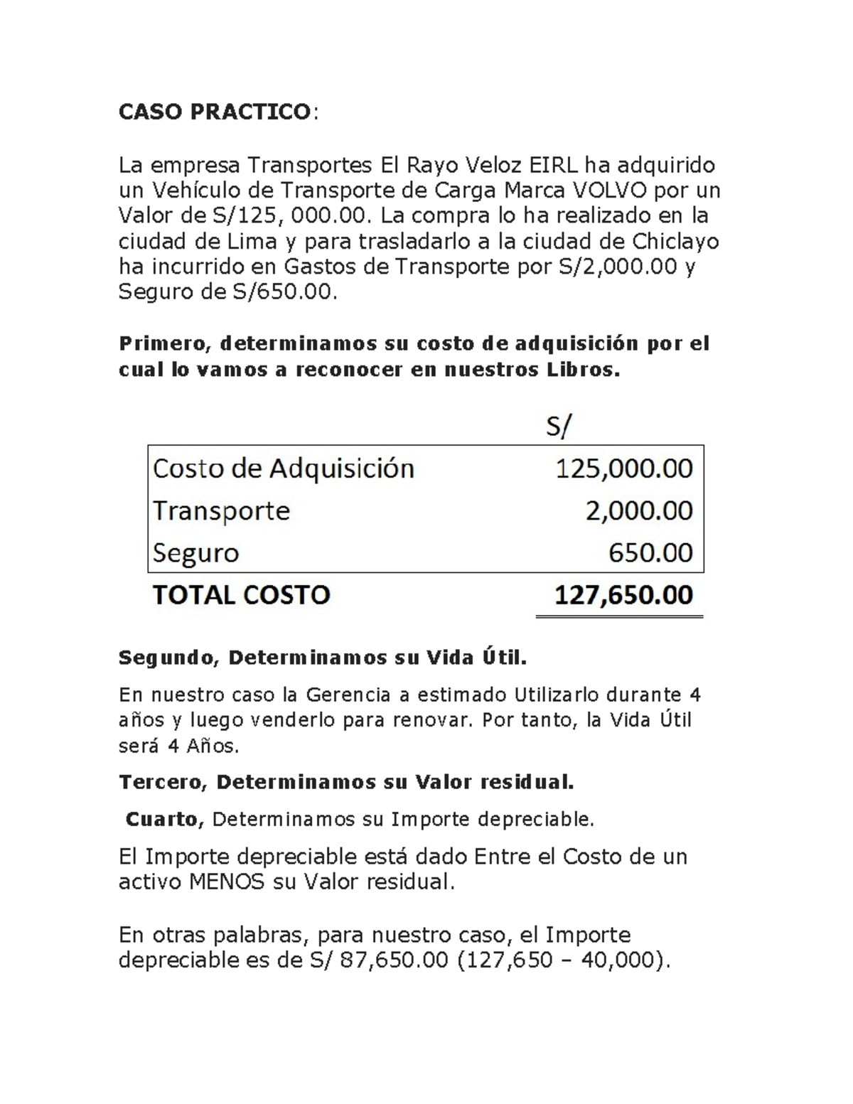 CASO Practico Dsdsd CASO PRACTICO La Empresa Transportes El Rayo