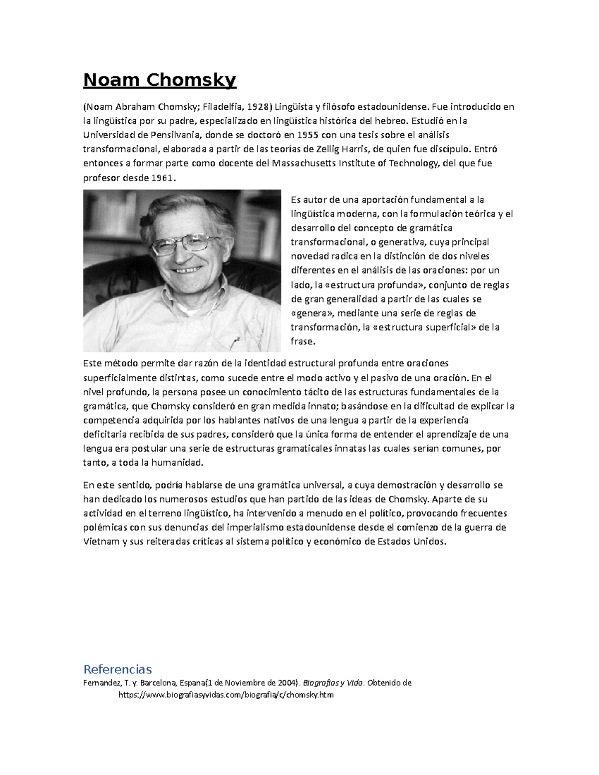 Noam Chomsky Biografia - Noam Chomsky (Noam Abraham Chomsky; Filadelfia ...