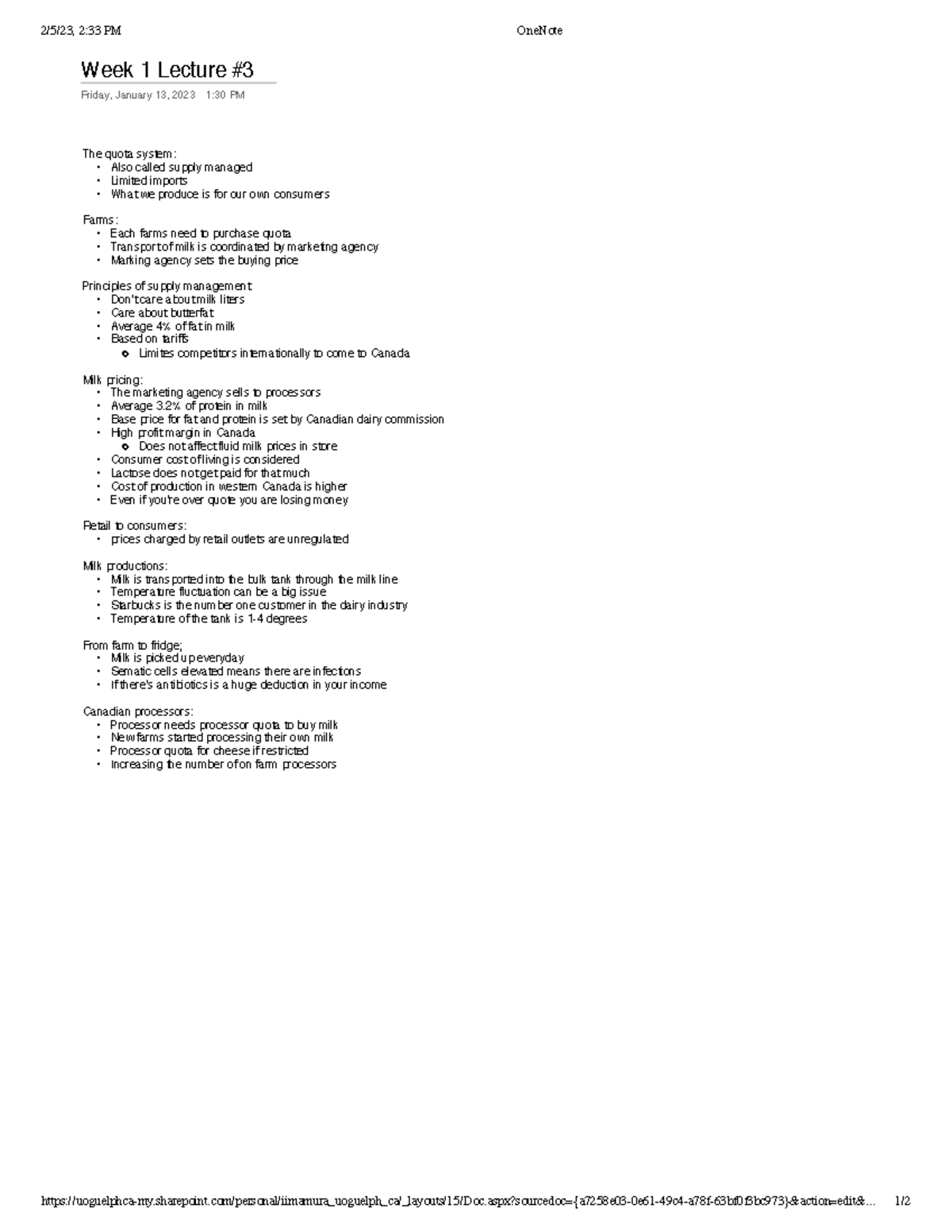 AGR 1350 lecture 3 - 2/5/23, 2:33 PM OneNote - Studocu