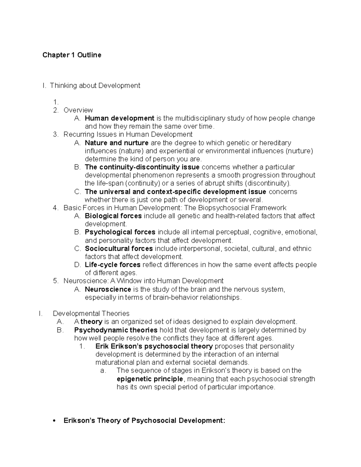 Chapter 1 Outline - Chapter 1 Outline I. Thinking about Development ...