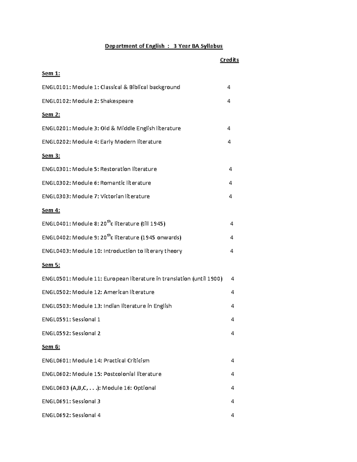 English New BAdetailedsyllabus (1) - Department of English : 3 Year BA ...