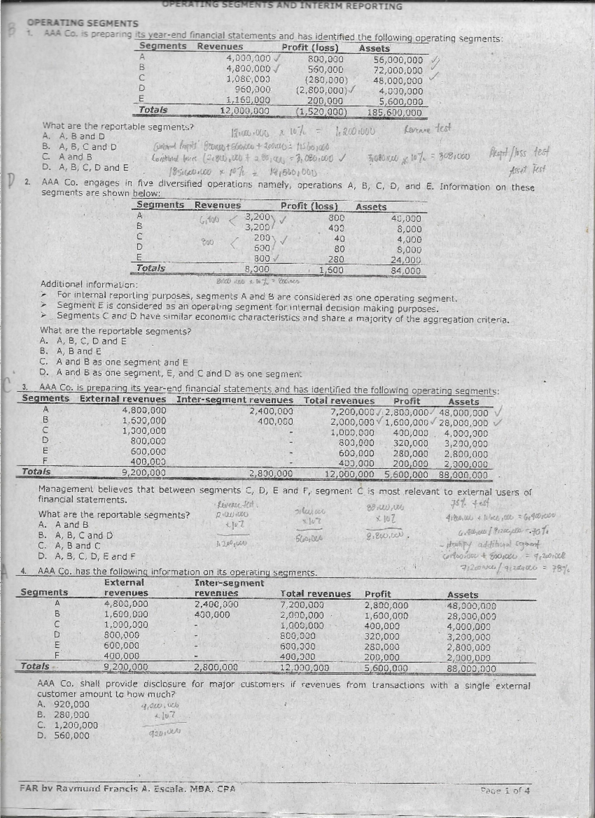 operating segment and interim reporting.pdf - Bachelor of Science in Accountancy - Studocu