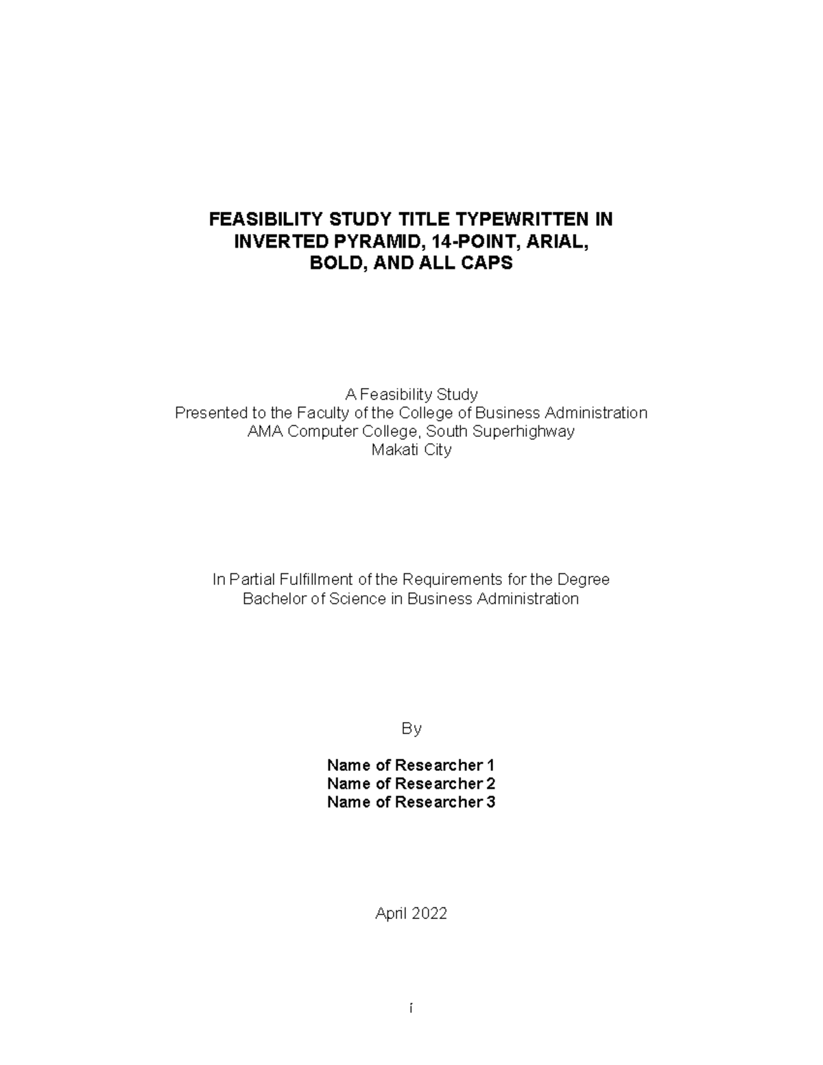 Study template for feasibility, For research and samples - FEASIBILITY ...