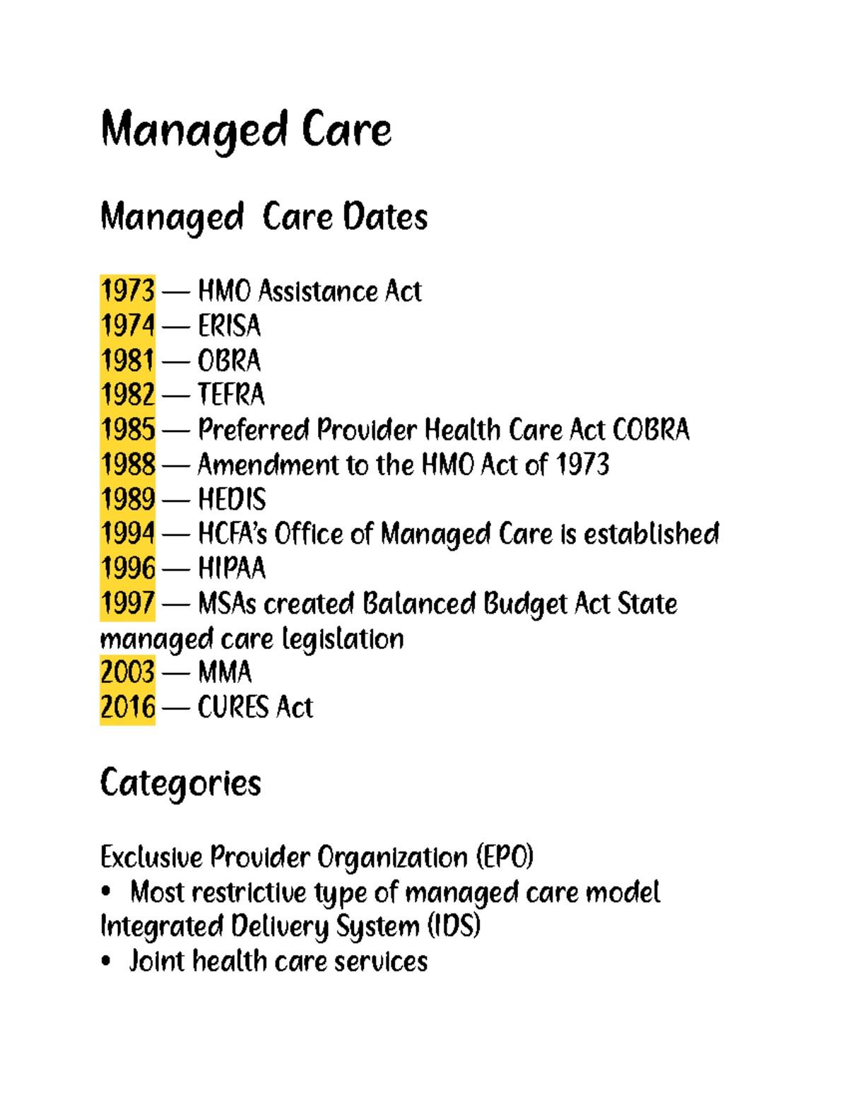 Managed Care - Studocu