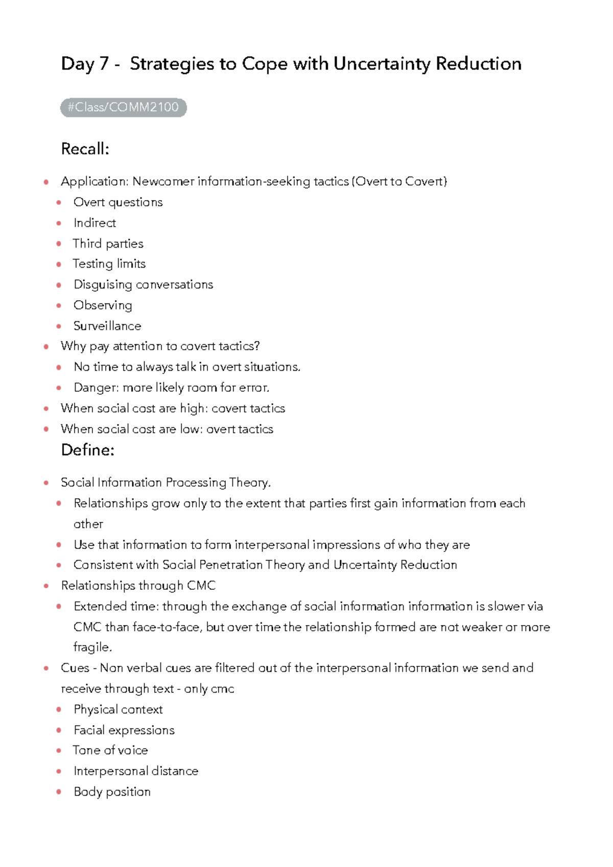 Day 7 - Strategies to Cope with Uncertainty Reduction - Day 7 ...